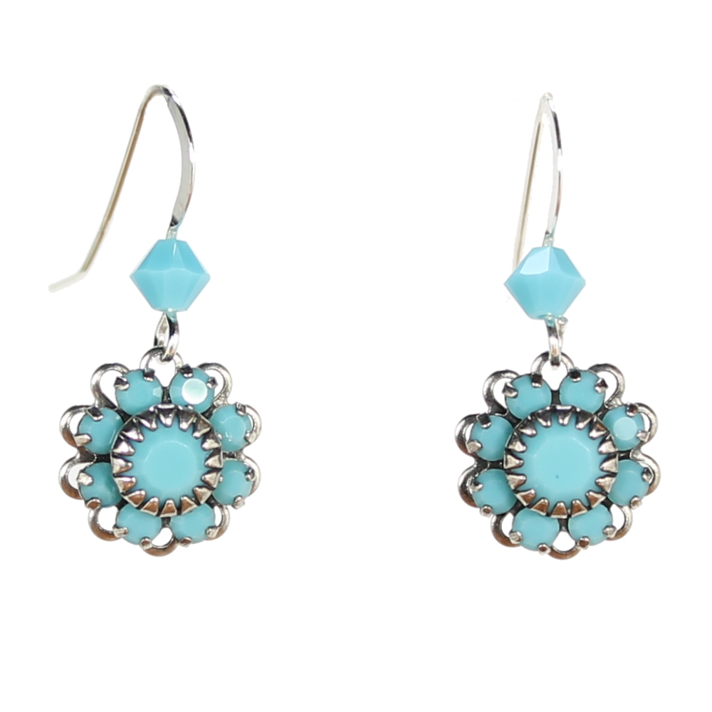 Turquoise Small Round Flower Earrings – Sky Blue Designs, LLC